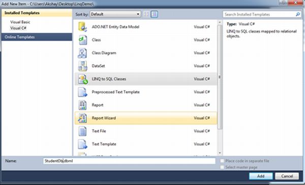 CREATE READ UPDATE and DELETE - CRUD Operation Using LINQ to SQL